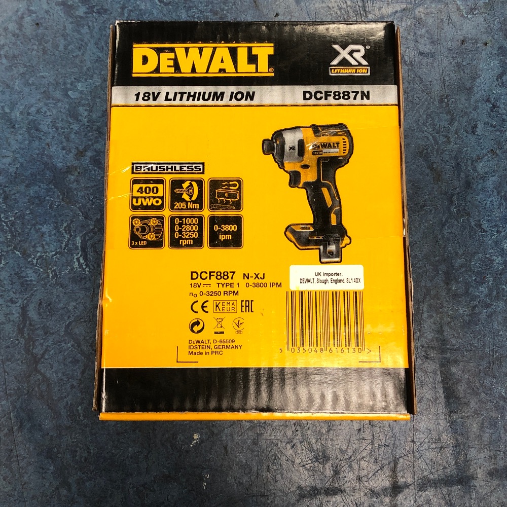 Pre-owned DeWalt DCF887N 18v XR Brushless 3 Speed Impact Driver Bare Unit Precision Drive - Own4Less